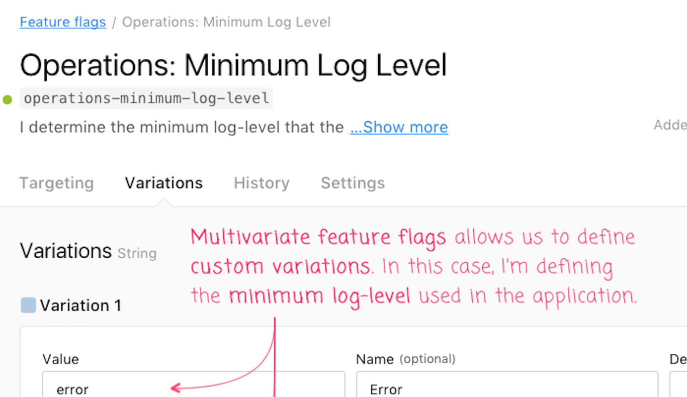 Using Multivariate Feature Flags In LaunchDarkly To Drive Operational Settings Like Minimum Log ...